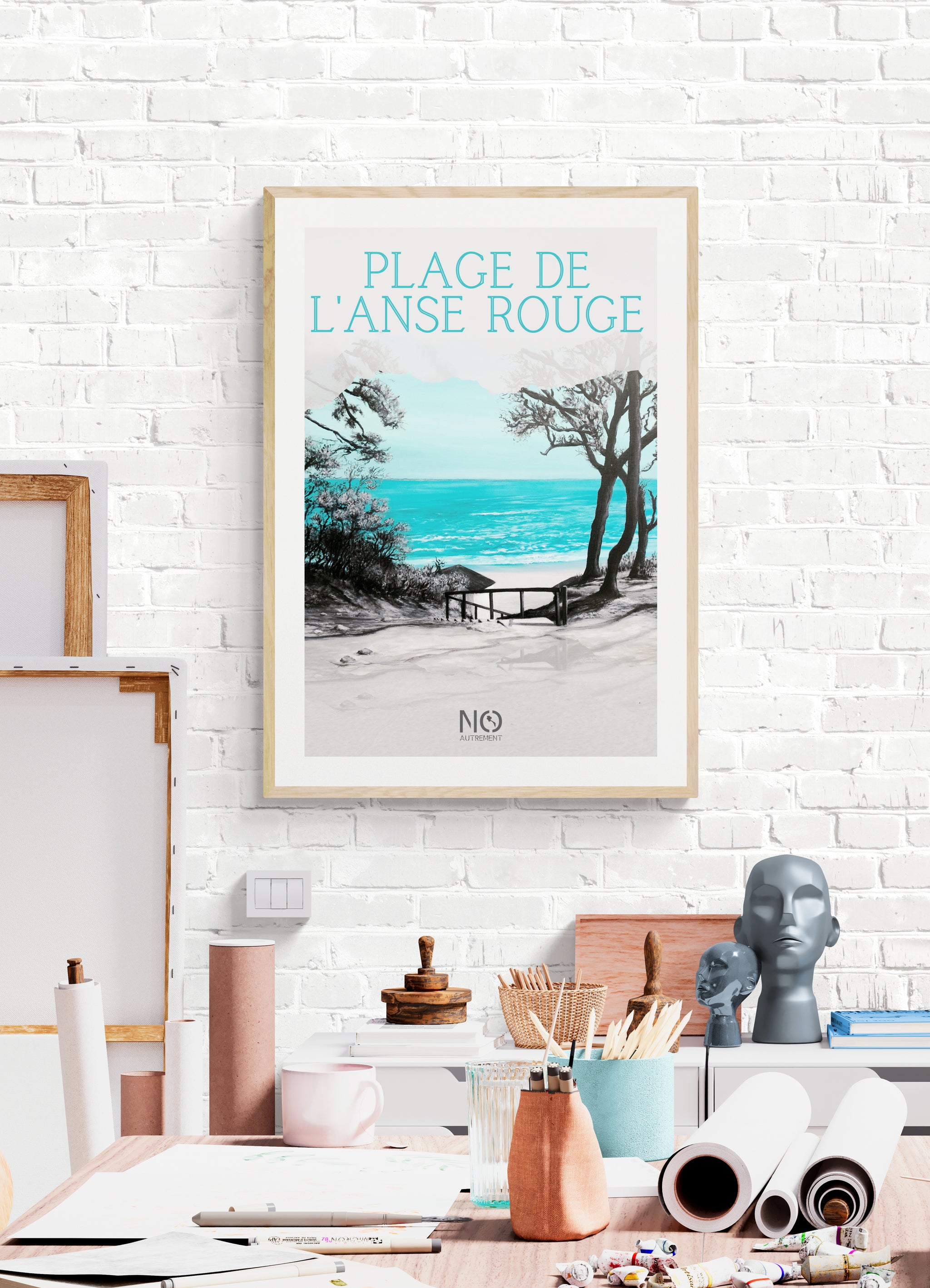 Affiche NO autrement - Plage de l'Anse rouge